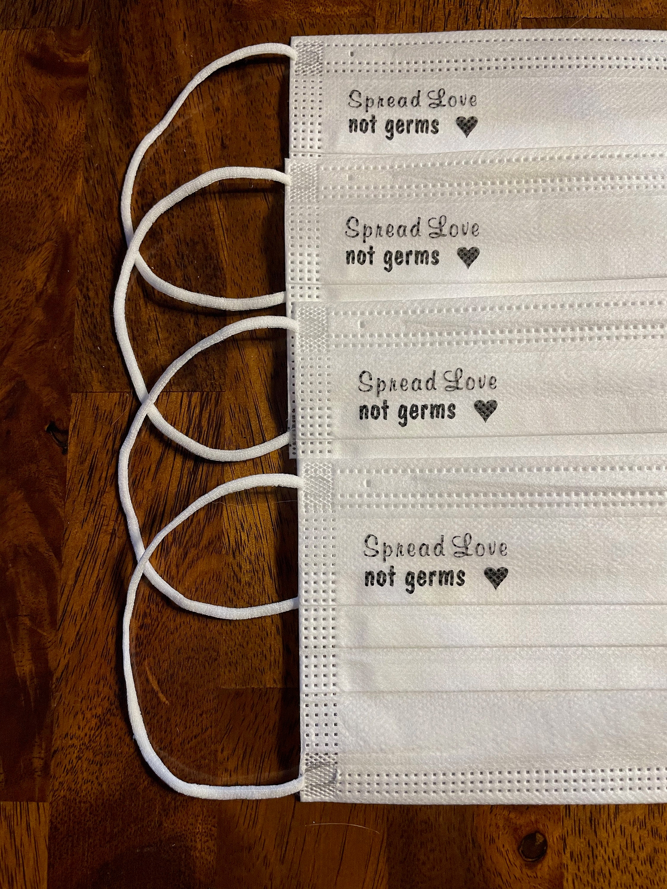 Spread LOVE not germs Adult Disposable 3ply Face Masks w/nose | Etsy