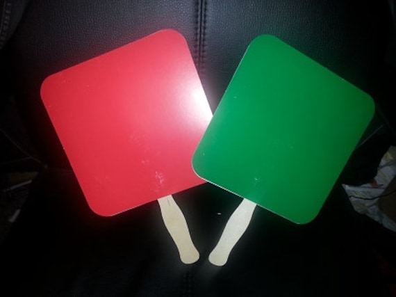 Reaction Paddle Fans RED on One Side and GREEN on Other - Etsy