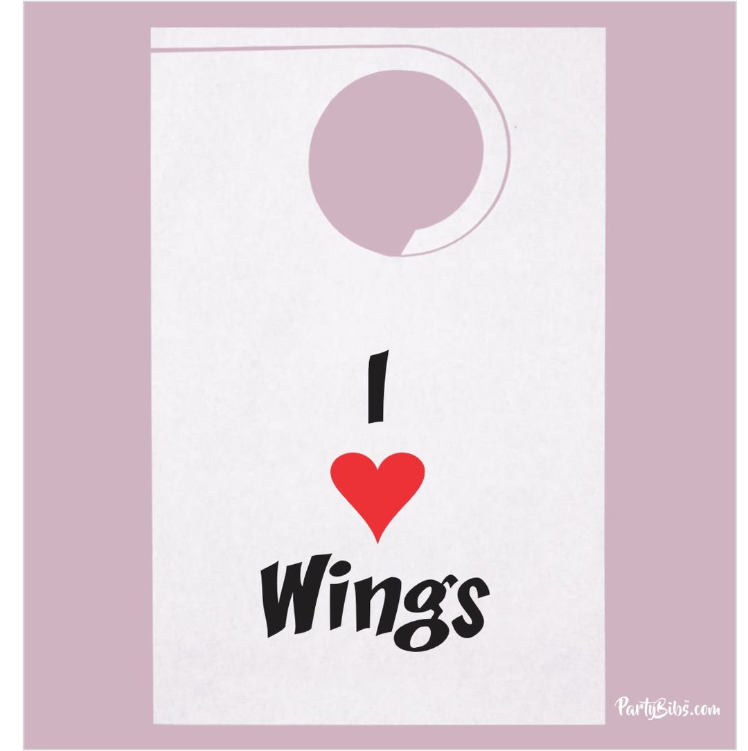 I Love WINGS Party Bibs, Stock Design for Messy Dinners, Bbq, Chicken ...