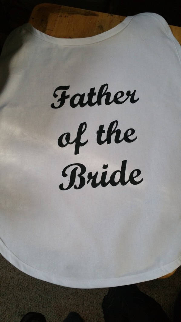 CLOTH Father of the Bride Cloth Bib or Father of the Groom | Etsy
