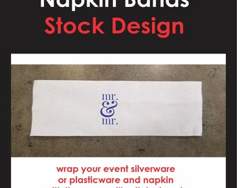 Mr. & Mrs. Napkin Bands Printed With a Very Popular Stock | Etsy