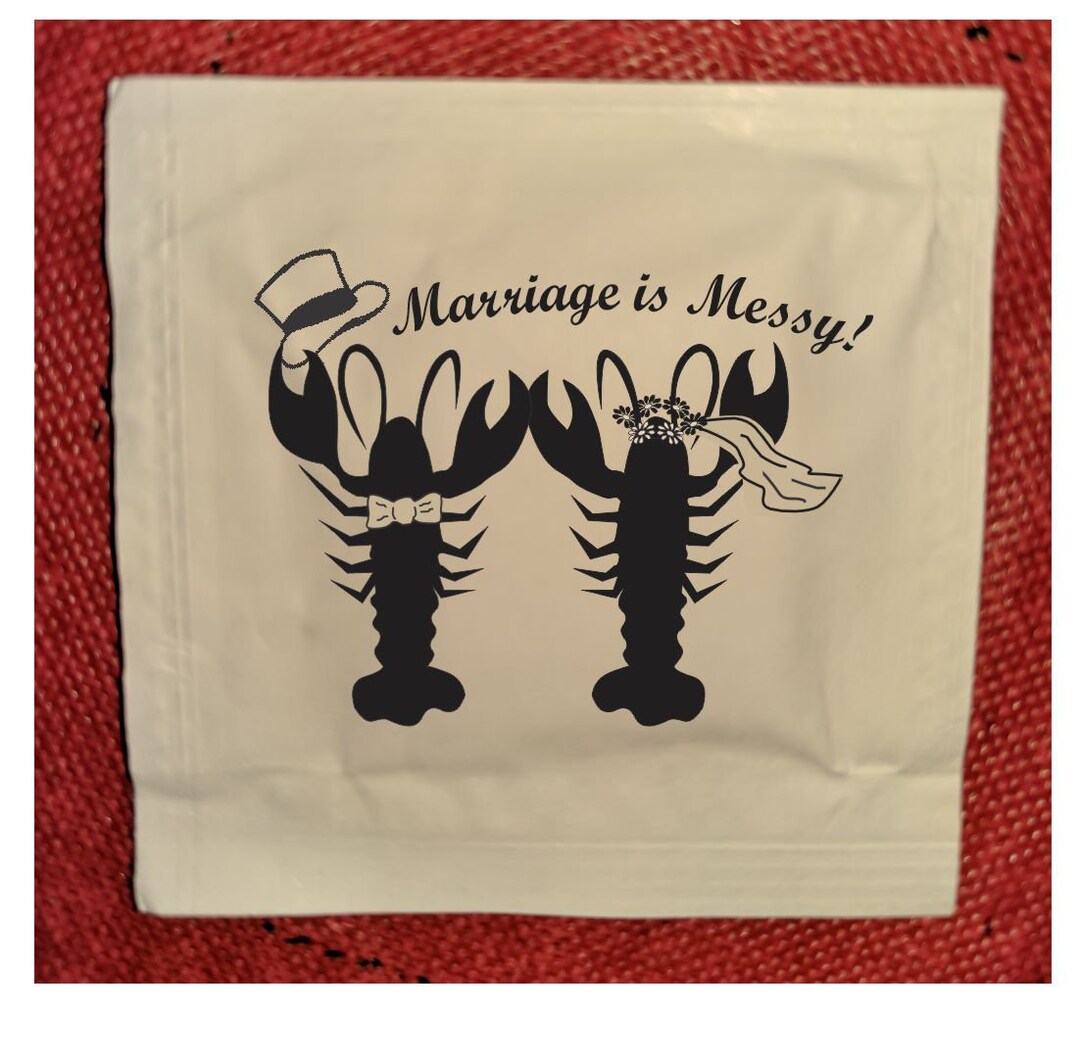 Marriage is Messy Lobster Wet Naps, Keep It Clean! Messy Wedding Events ...