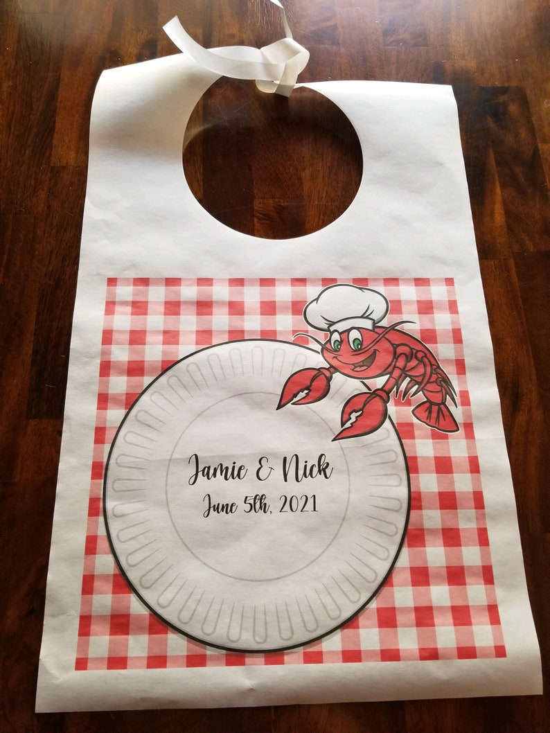 Full Color Crawfish Plate Lobster Party Bibs -adult Bibs for Your ...