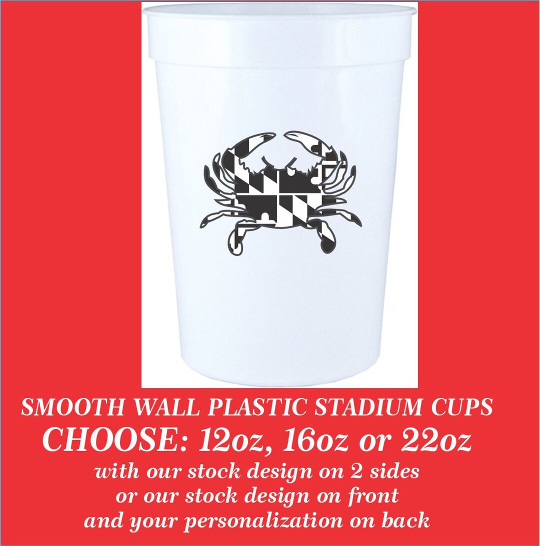 Maryland Flag Crab Stock Design Smooth Wall Plastic Event Stadium Cups ...