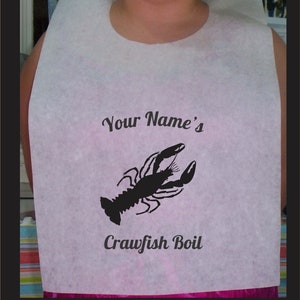 Crawfish Bibs Adult Disposable Custom Printed Party Bibs Crayfish ...