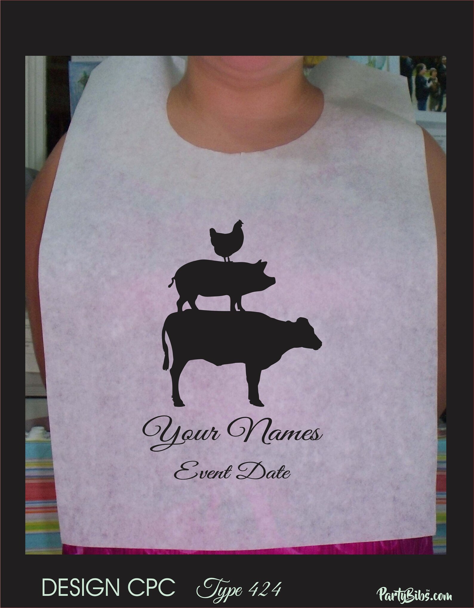 BBQ Bibs-pig-cow-chicken Adult Party Bibs Disposable for Your - Etsy