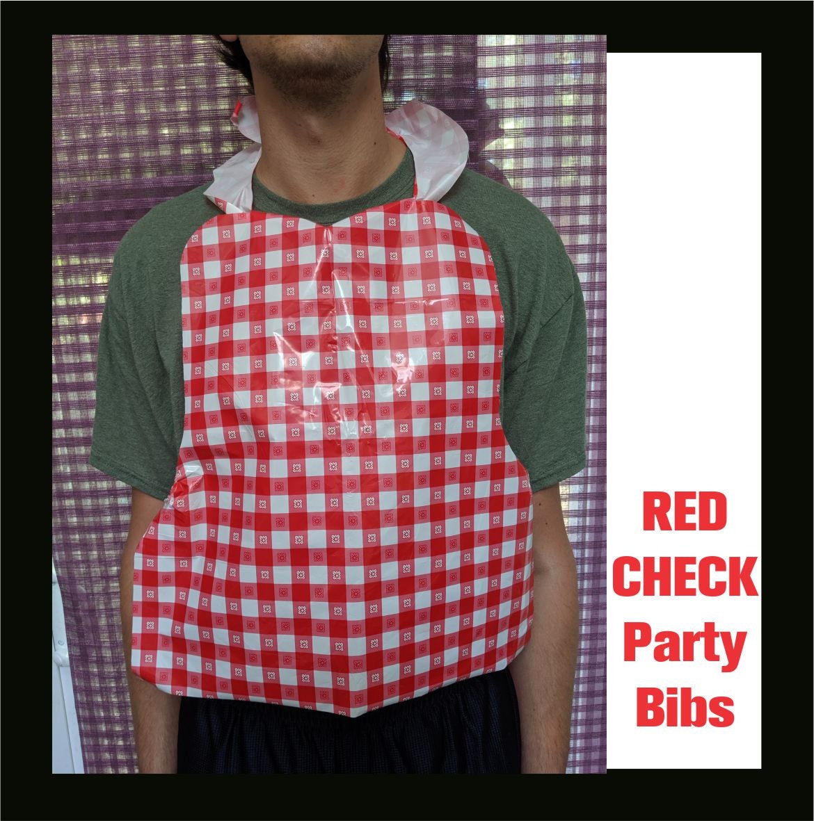 PLASTIC Bibs Red Gingham Design Poly Party Bibs Perfect for - Etsy