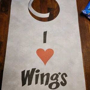 I Love WINGS Party Bibs, Stock Design for Messy Dinners, Bbq, Chicken ...