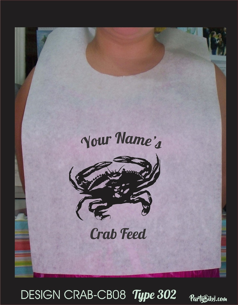 Crab Custom Printed Adult Party Bibs, Disposable for Your Feeds, Boils ...