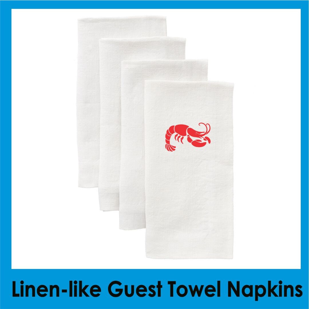 Single Crawfish Linen-like Napkins, Pack of 25, Guest Napkin Size ...