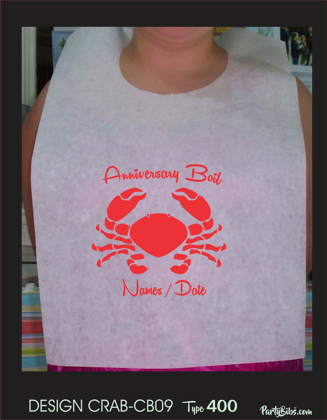Crab Custom Printed Adult Party Bibs, Disposable for Your Feeds, Boils ...