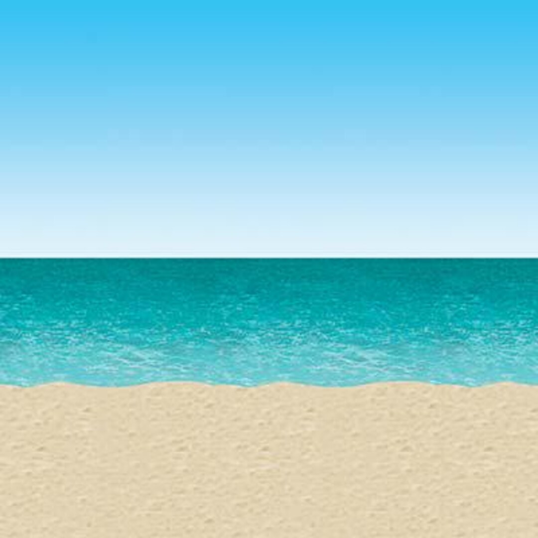 Ocean & Beach Backdrop - Plastic / Poly Back Drop for Nautical Events ...