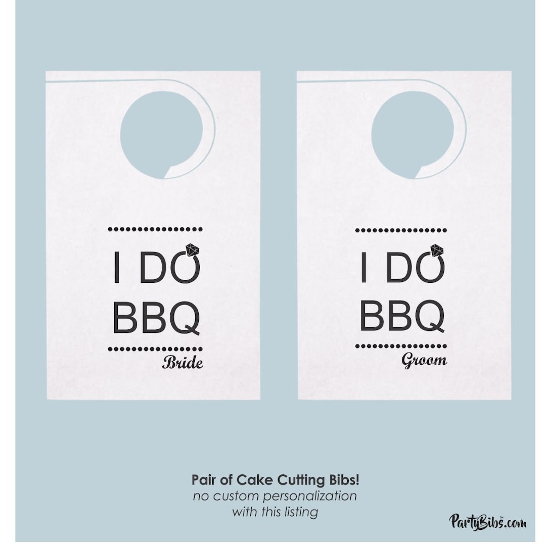 Cake Cutting Bibs! One Pair of I DO BBQ Bride and Groom Bibs, Keep the ...