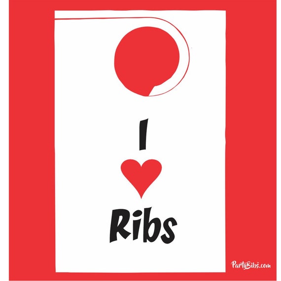 I Love RIBS Party Bibs Stock Design for Messy Dinners Bbq - Etsy