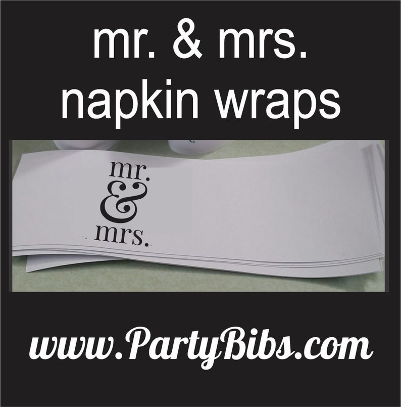 Mr. & Mrs. Napkin Bands Printed With a Very Popular Stock | Etsy