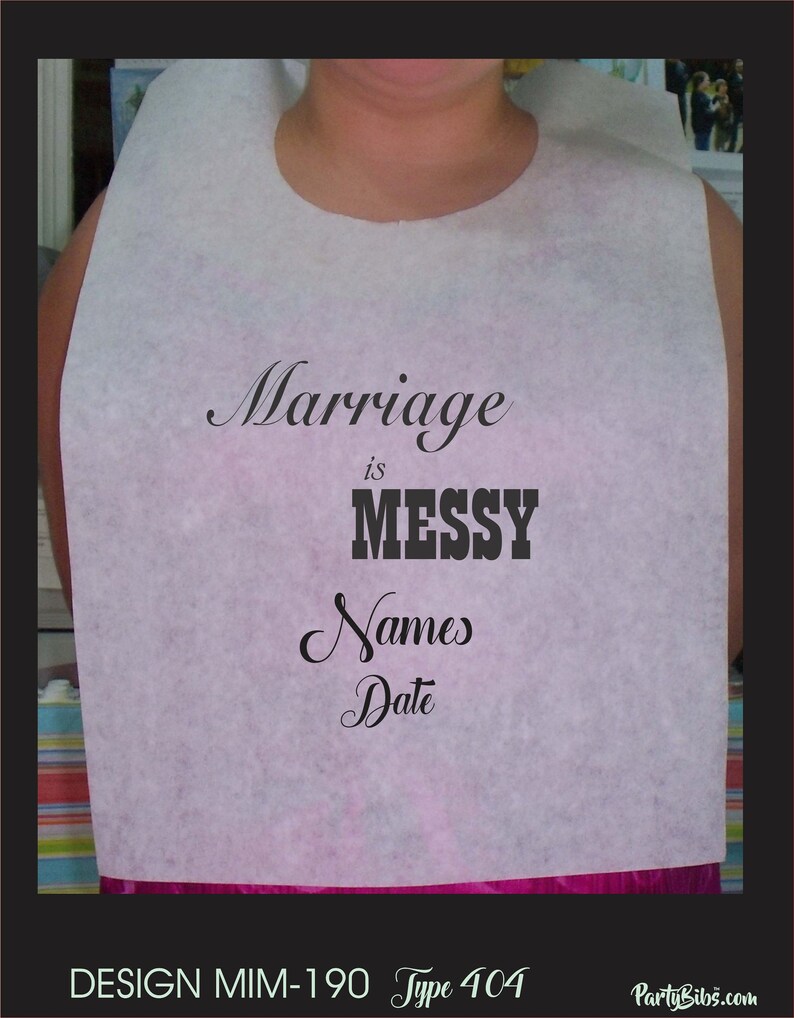 Marriage is Messy Bibs Adult Disposable Party Bibs Weddings - Etsy