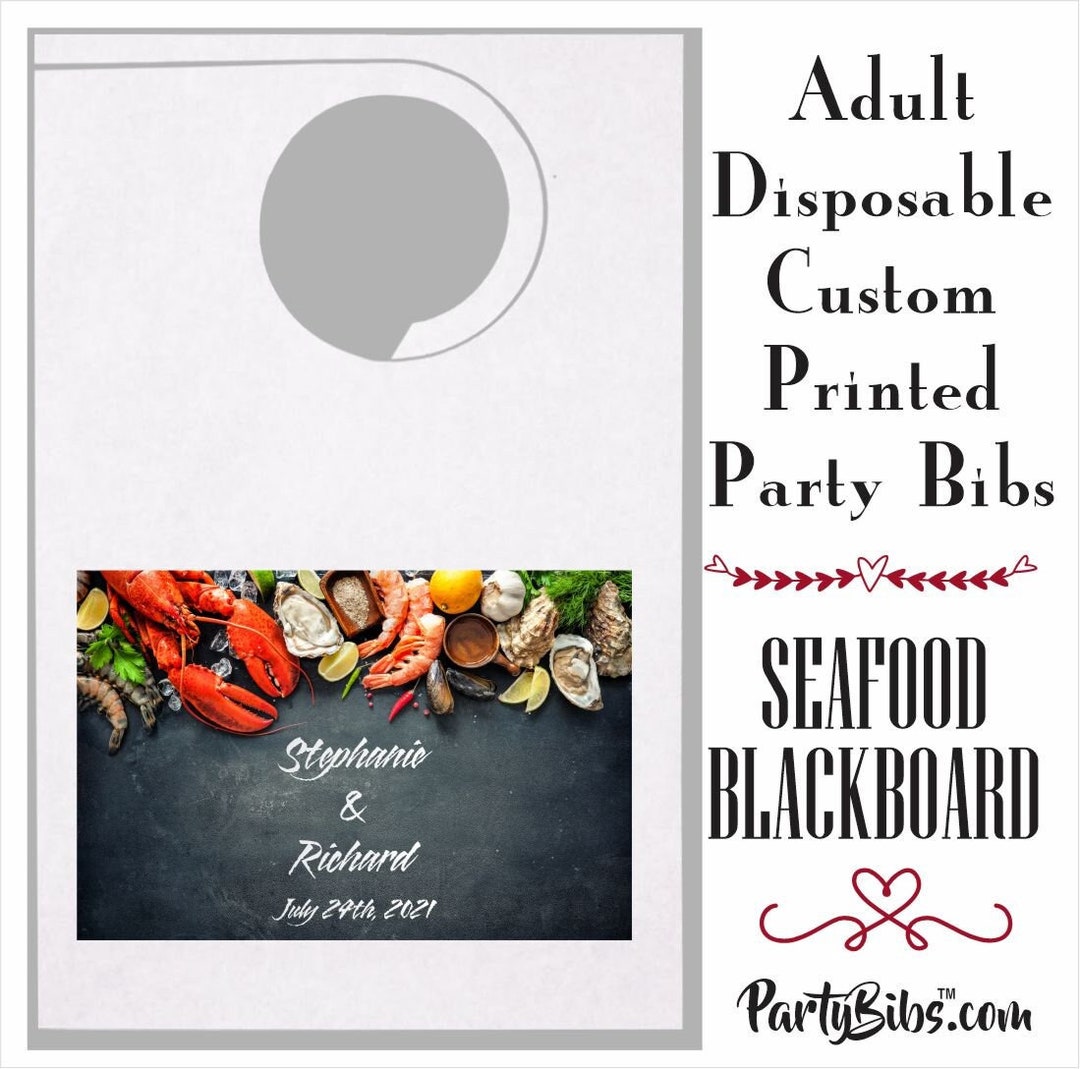 Full Color Seafood Dinner Lobster Party Bibs - Adult Bibs for Your ...