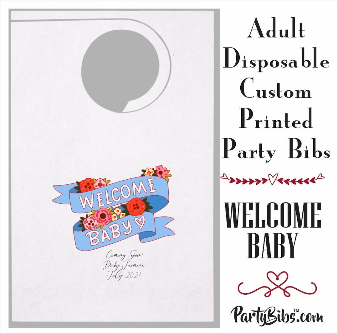 Welcome Baby Party Bibs -adult Bibs for Your Baby-q's Showers Gender ...