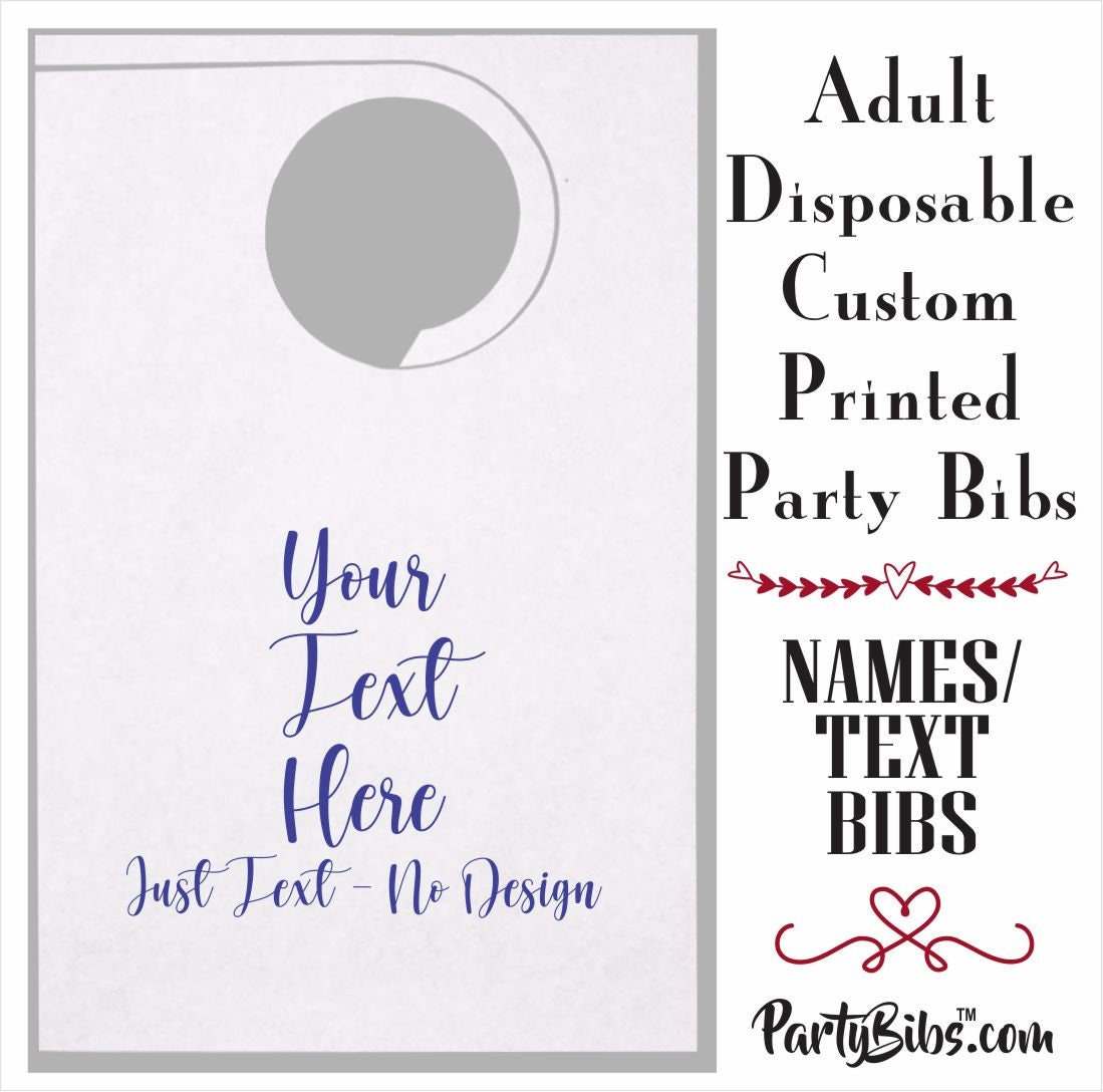 Custom Party Bibs Your Names Here Just Text for Bbqs | Etsy