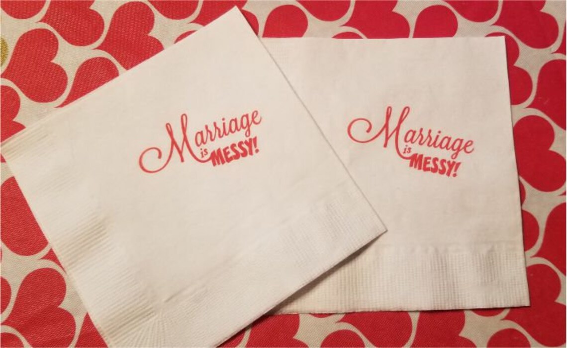 Marriage is Messy Design Napkins Pack of 25 Beverage - Etsy
