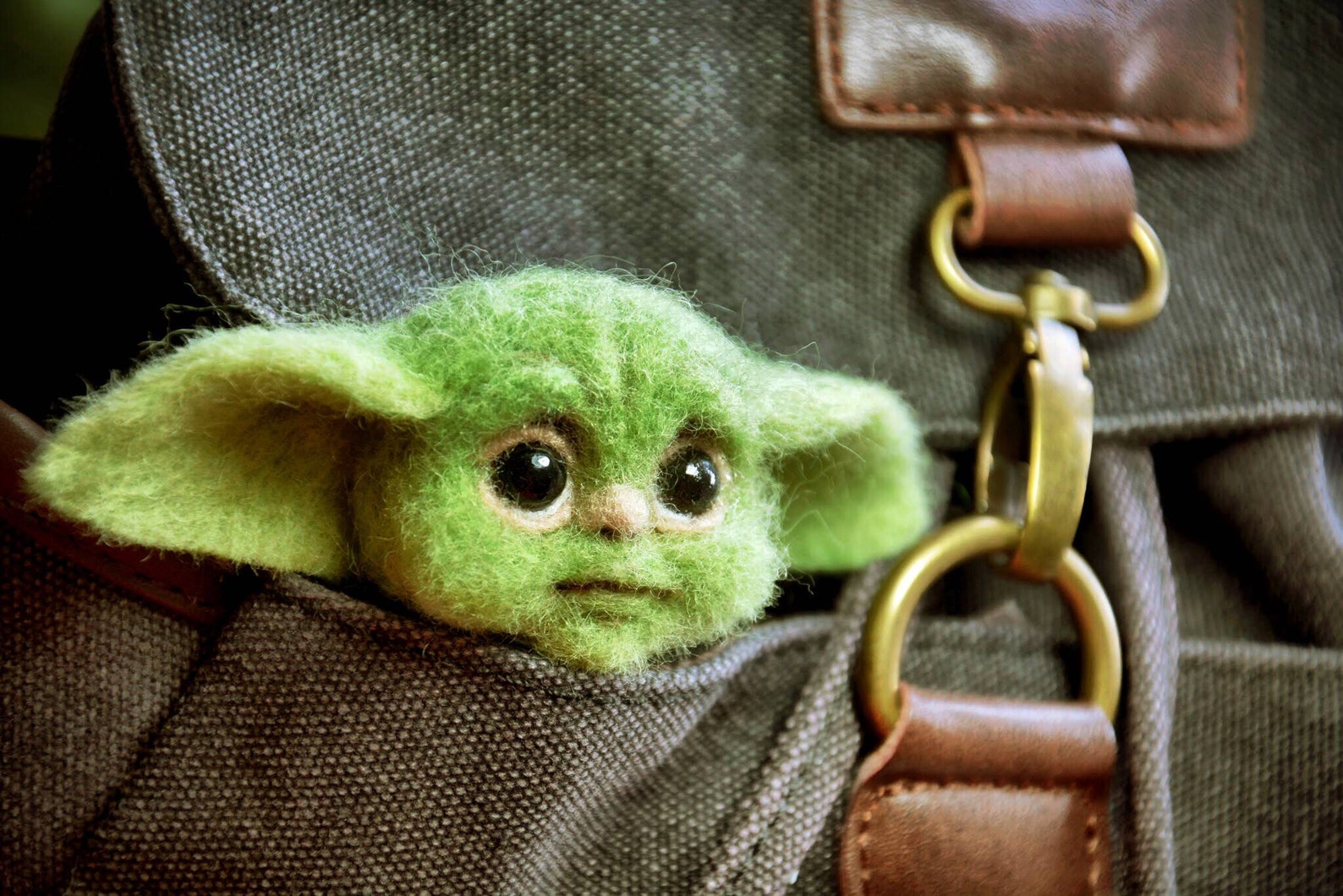 Needle Felted Baby Yoda, Fox, Panda and Dog Pins - Etsy