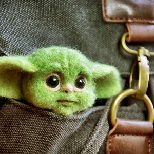 Needle Felted Baby Yoda, Fox, Panda and Dog Pins - Etsy
