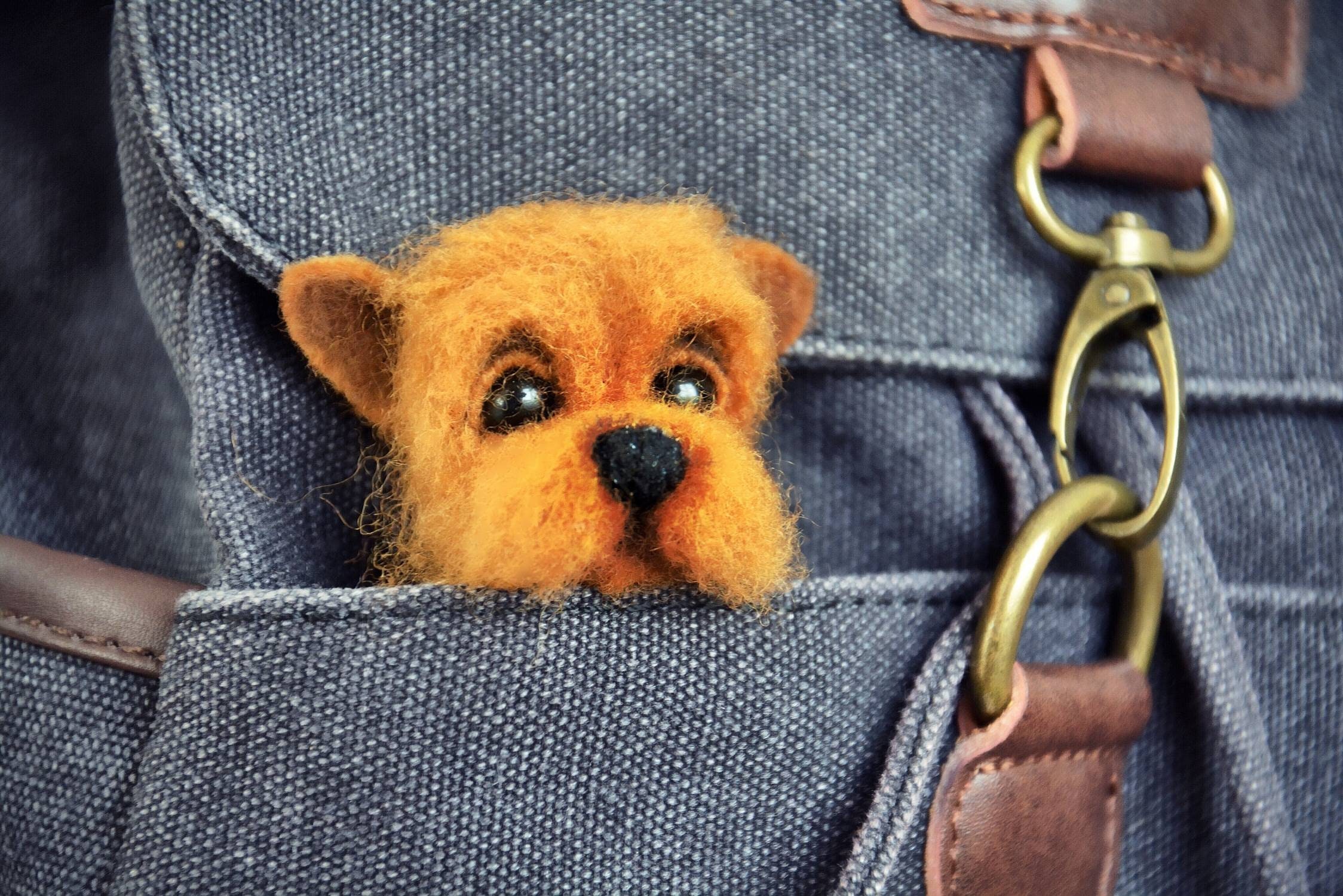 Needle Felted Baby Yoda, Fox, Panda and Dog Pins - Etsy