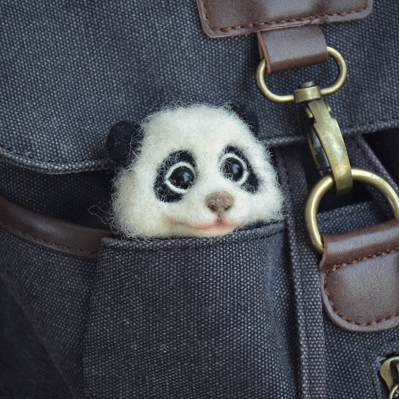 Needle Felted Baby Yoda Fox Panda and Dog Pins - Etsy