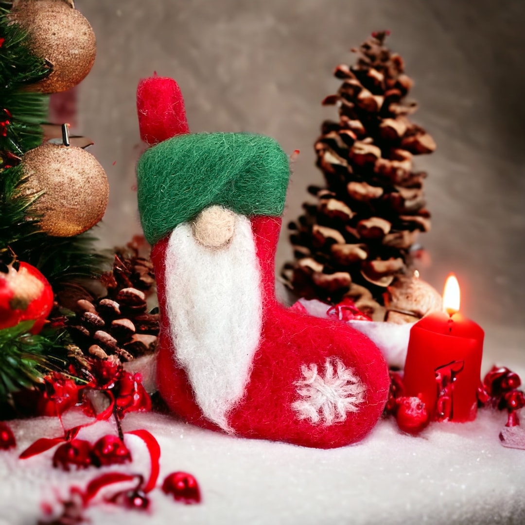 Christmas Stocking. Needle Felted Christmas Ornaments for Home - Etsy