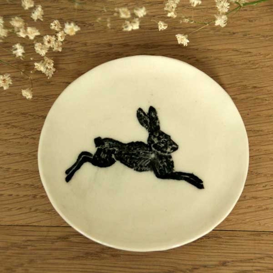 Ceramic Hare Trinket Dish | Porcelain and Stoneware Ring Dish | Teabag ...