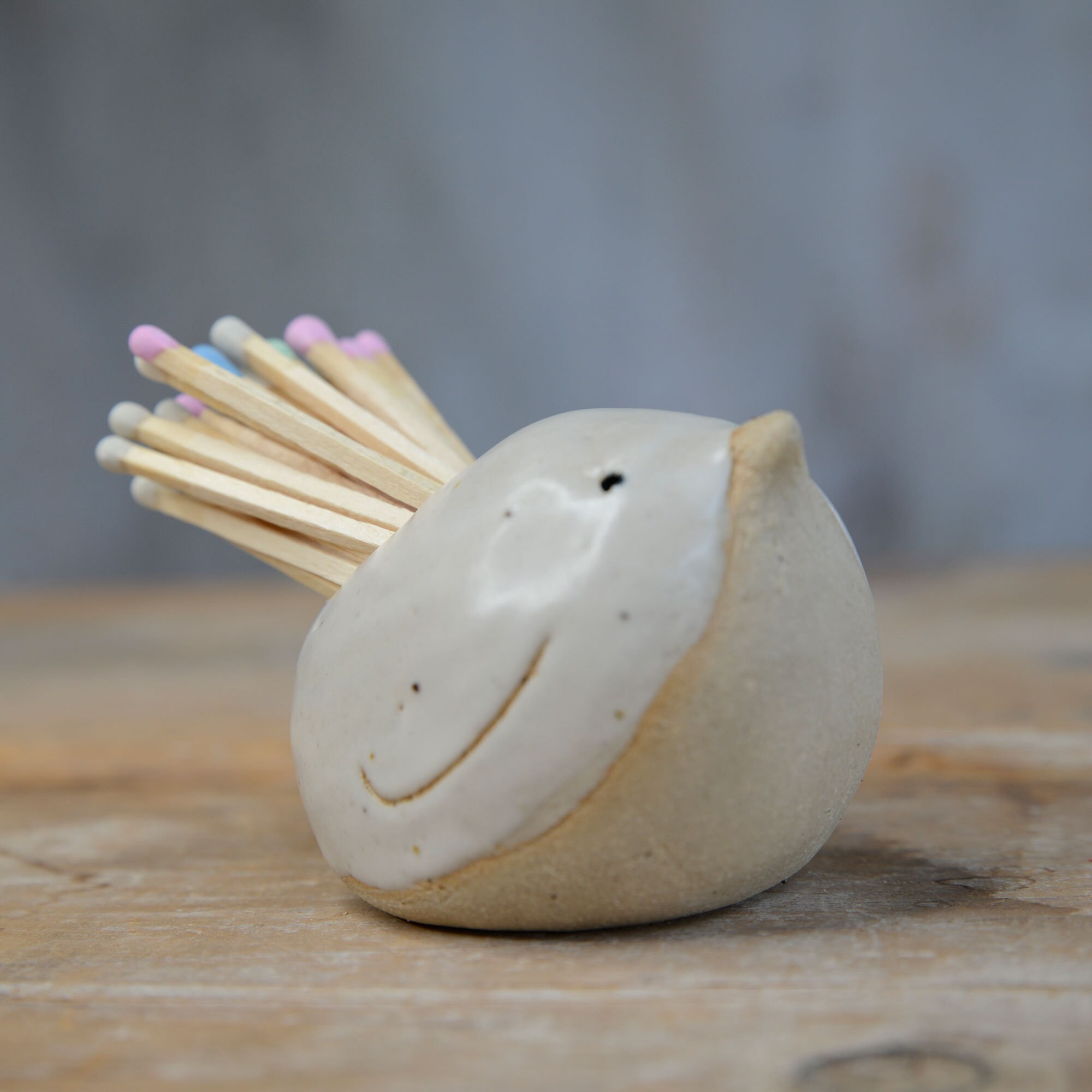 Bird Match Striker Pot With Matches in Off-white - Etsy UK