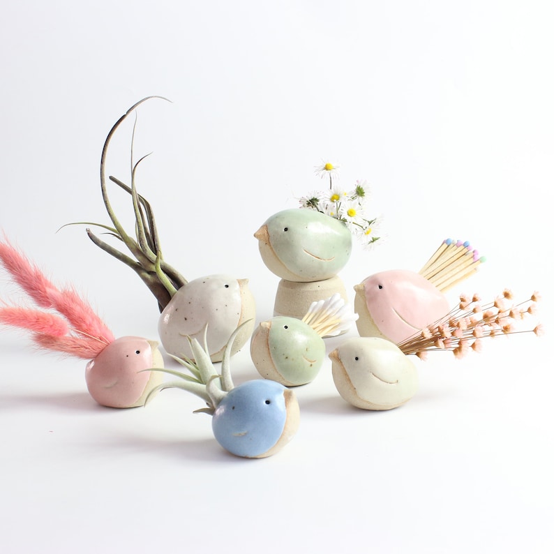 Handmade Ceramic Bird Pot Choose From 5 Pastel Colours - Etsy