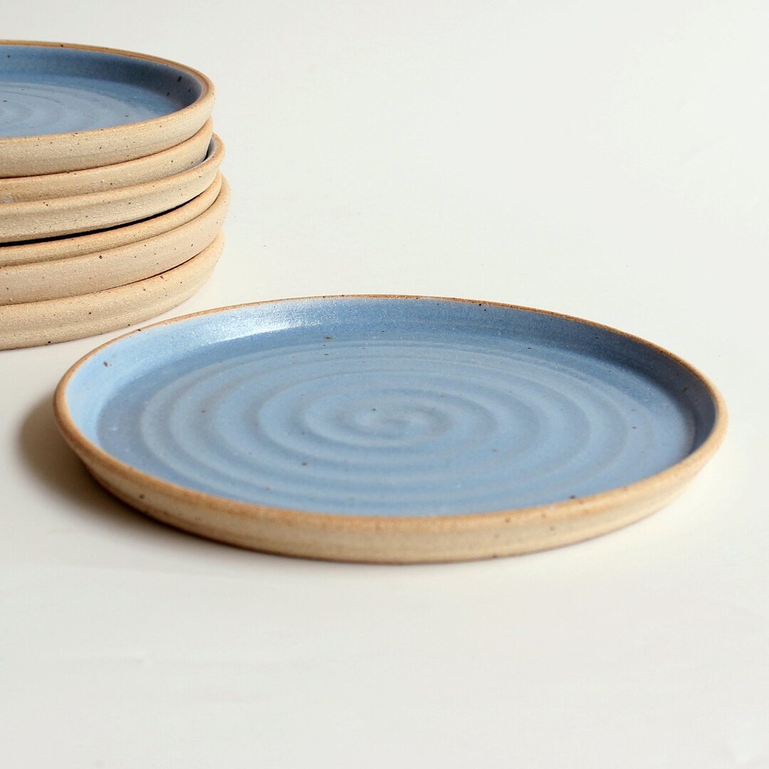 Cornflower Blue Ceramic Side Plate, Dinner Set of Plates - Etsy