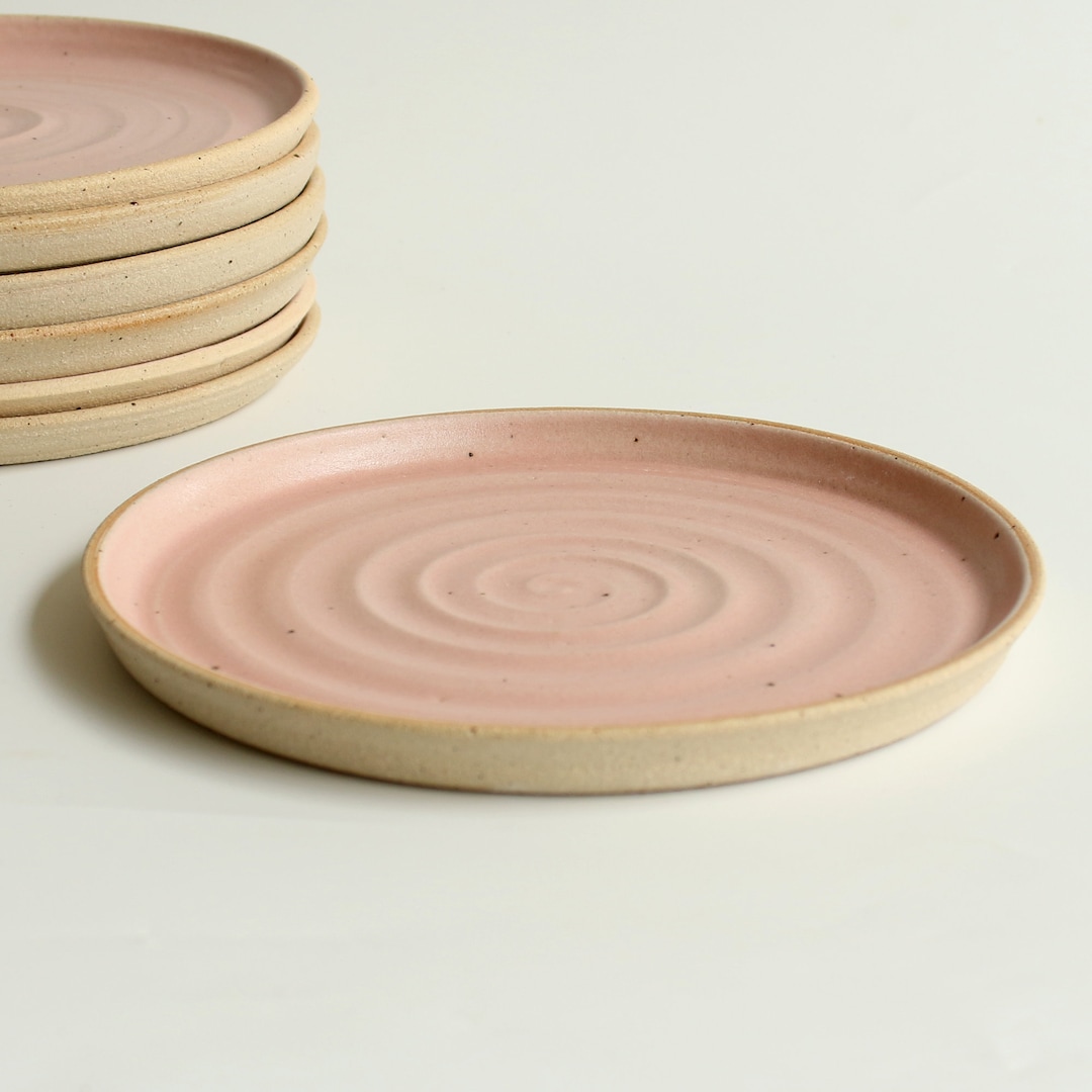 Pale Pink Ceramic Side Plate, Dinner Set of Plates - Etsy