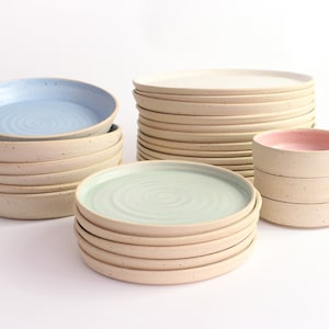 Cornflower Blue Ceramic Side Plate, Dinner Set of Plates - Etsy