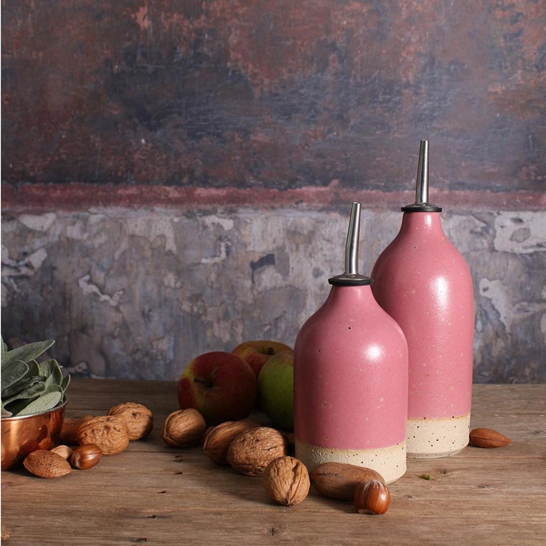 Limited Edition Fuchsia Handmade Ceramic Oil Pourer in Small or Large ...