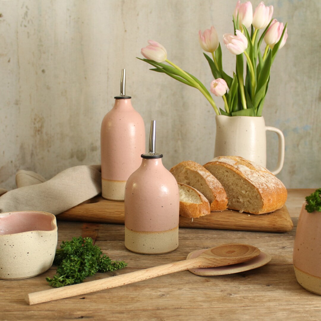 Handmade Pink Ceramic Oil Pourer in Small or Large - Etsy