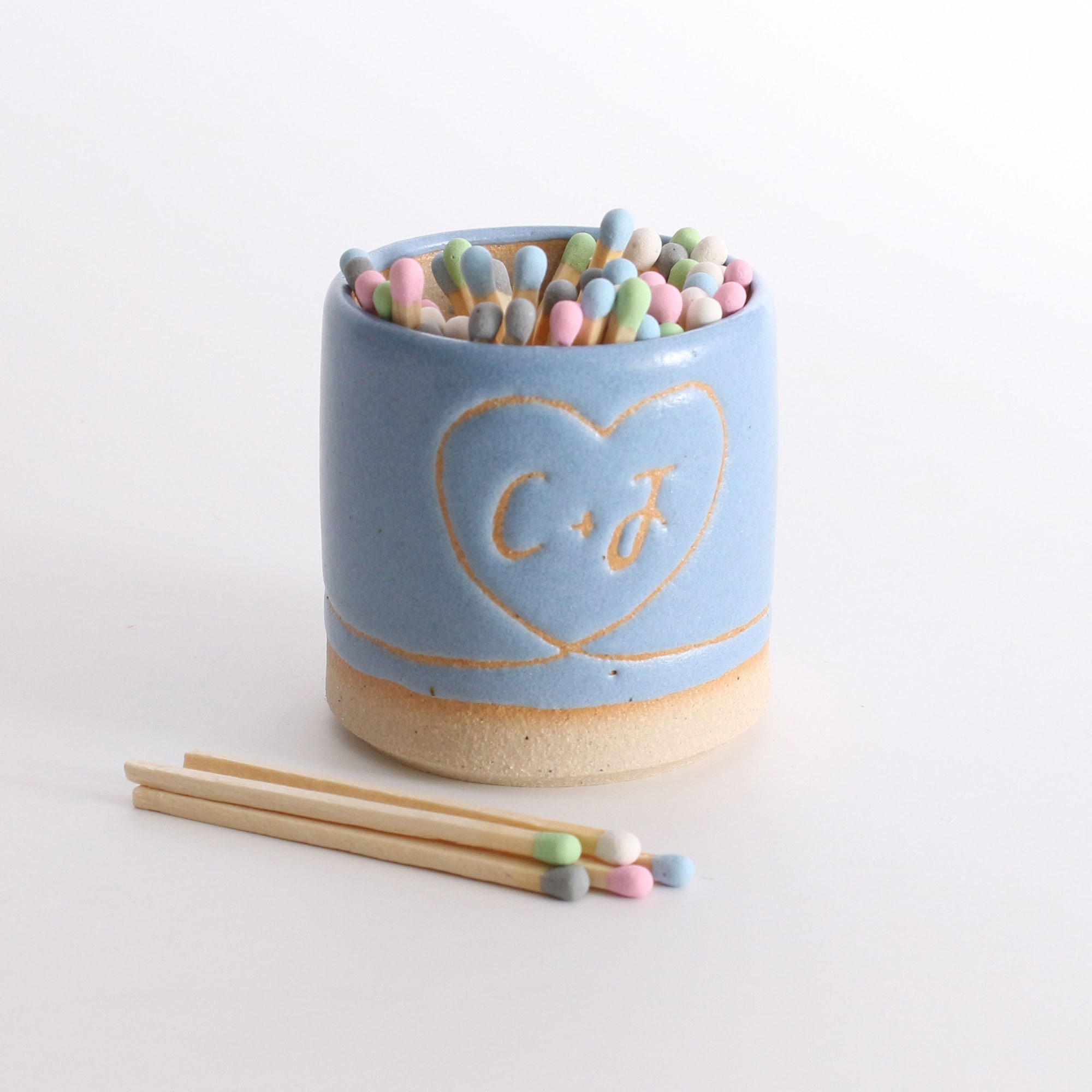 Handmade Ceramic Personalised Match Striker Pot "it's A Match" - Etsy