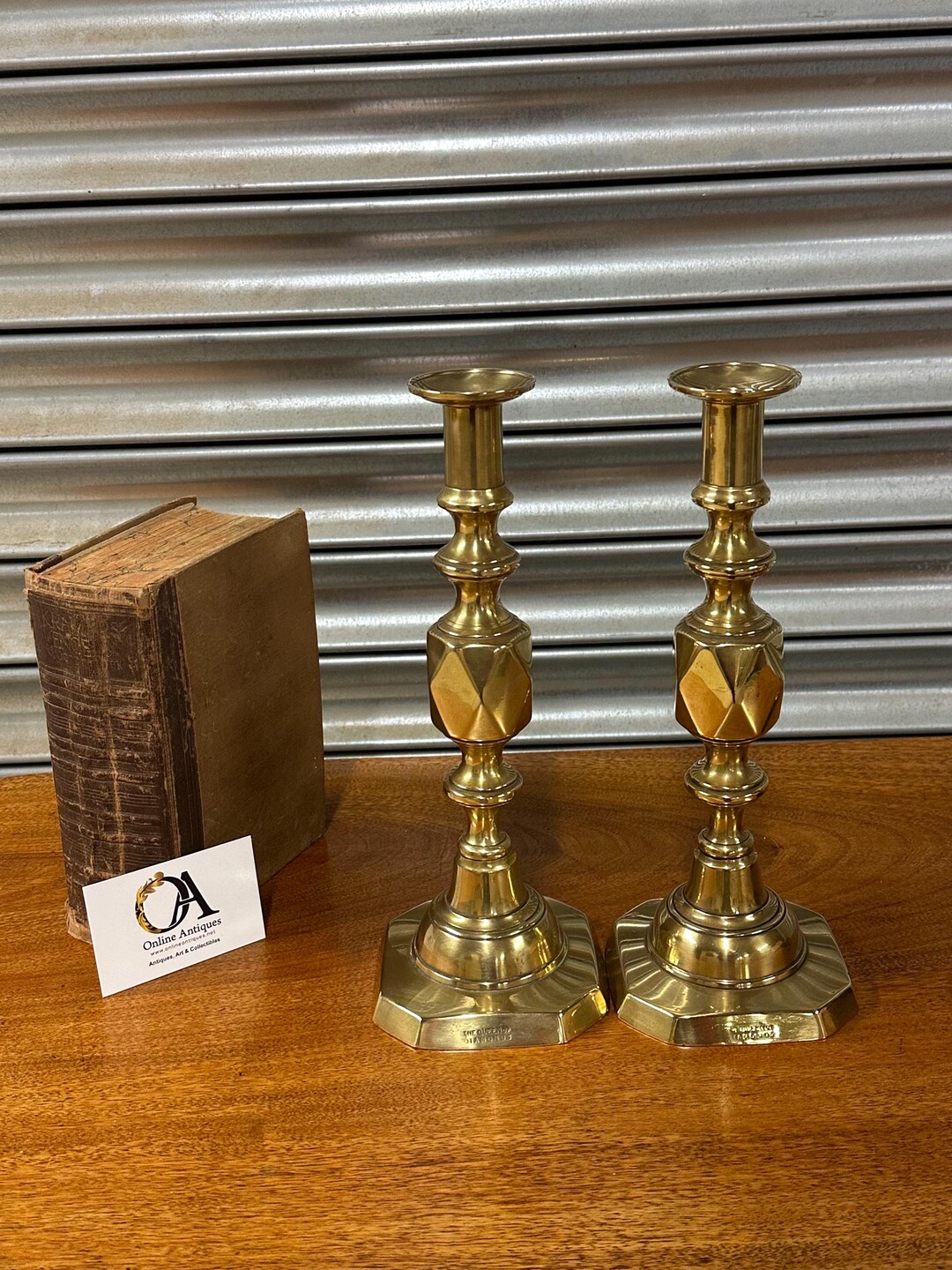 Stunning Pair of Antique 1890s Victorian “queen of Diamonds” Brass ...