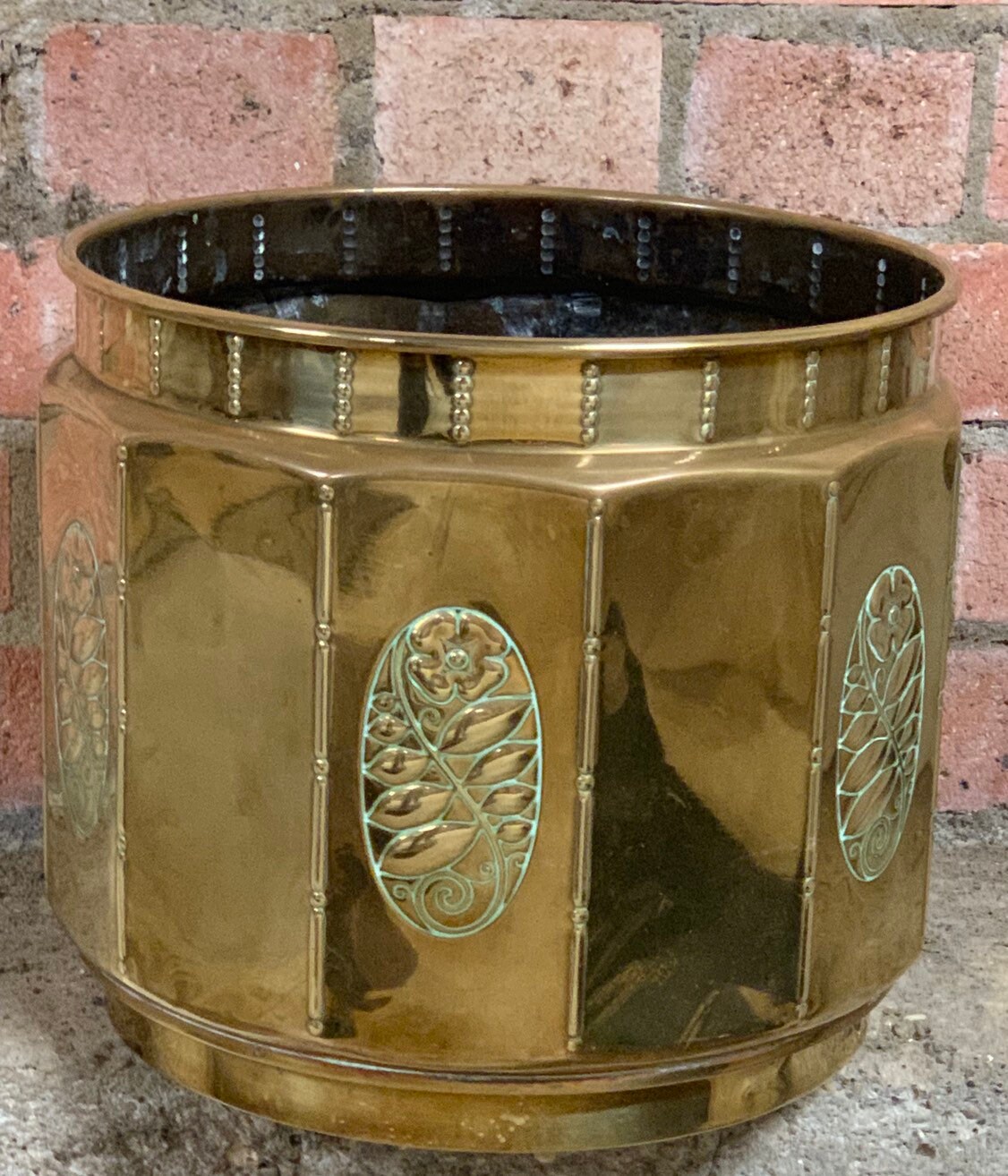 Large circa 1920's Vintage WMF Brass Jardinere