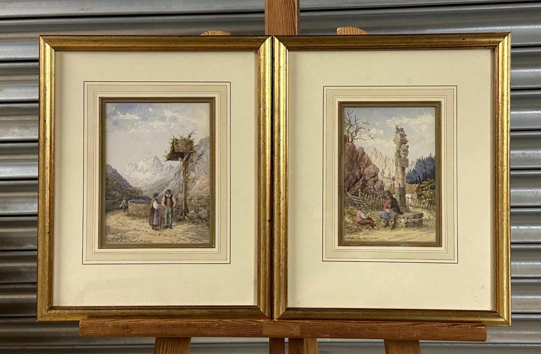 Pair of Antique Watercolours by Irish Artist, Agnes Bonham (1837–1906 ...