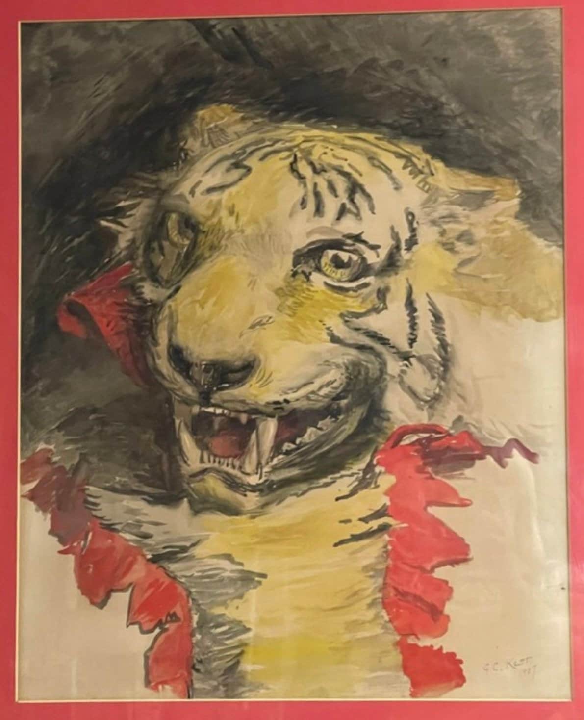 Superb Original Watercolour Of A Tiger By The Renowned Artist George ...