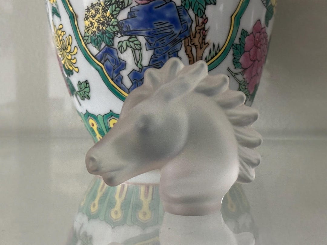 Vintage French Sevres Crystal Glass Horse Head Figurine - Etsy