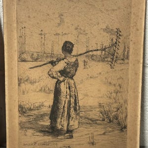 Rare Antique 19th Century Etching by French Artist Jules Bastien-lepage ...