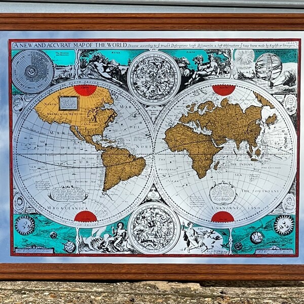 World Map Mirror - Etsy UK