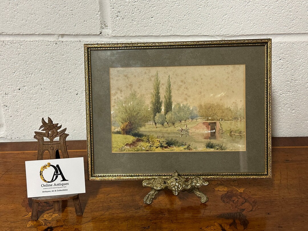 Original 19th Century Watercolour of Bedford Ouse Area by Thomas Jobson ...