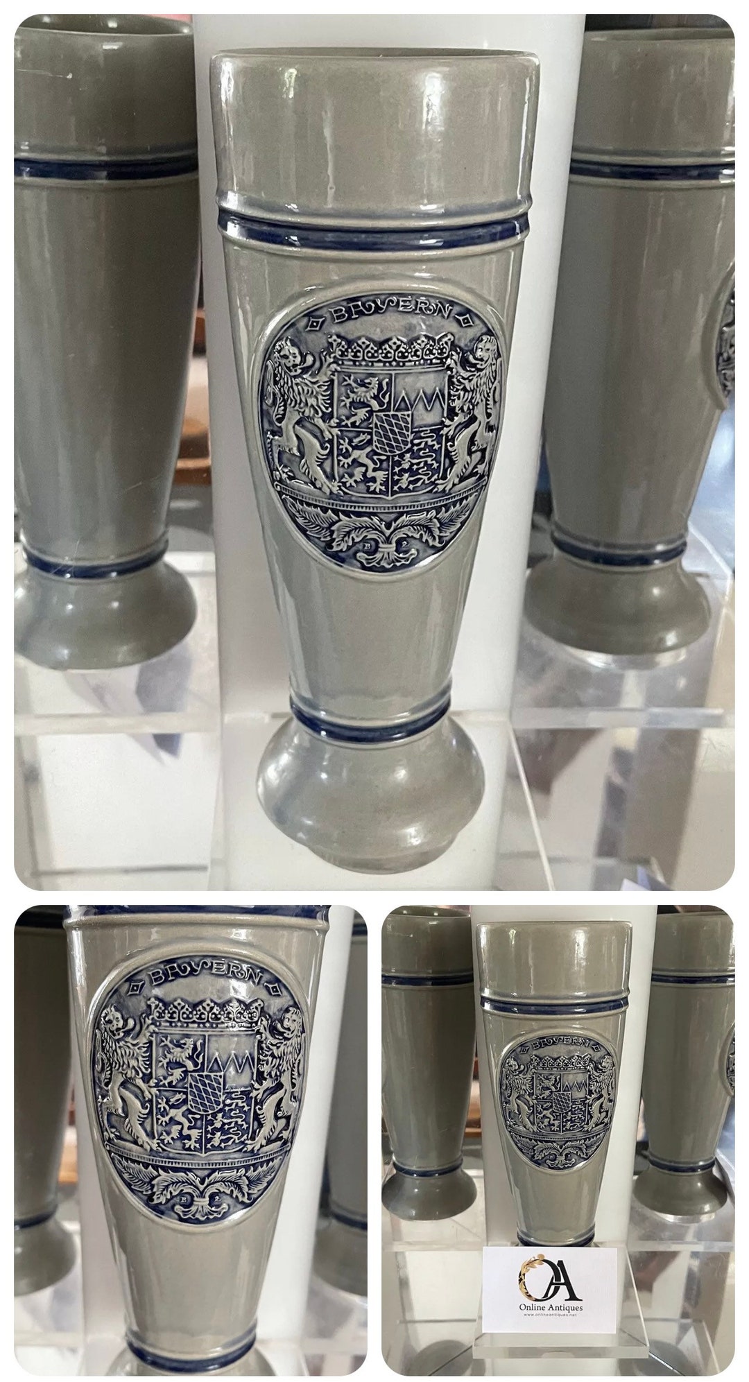 West German Staffel Stoneware 0.5L Stein Jug With Bayern Coat of Arms ...