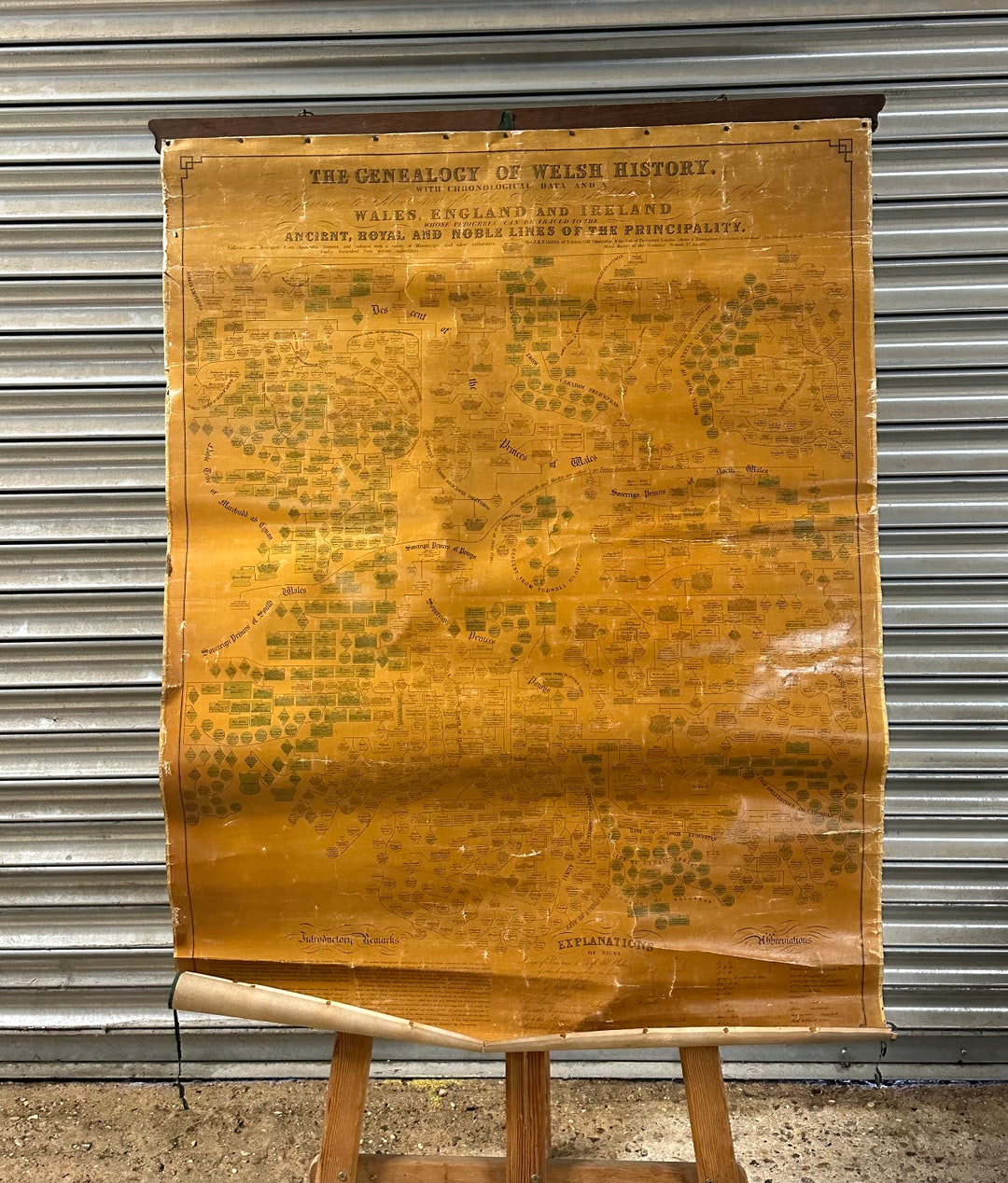 Rare Antique Welsh History Genealogy Map St Asaph July 21st 1851 ...