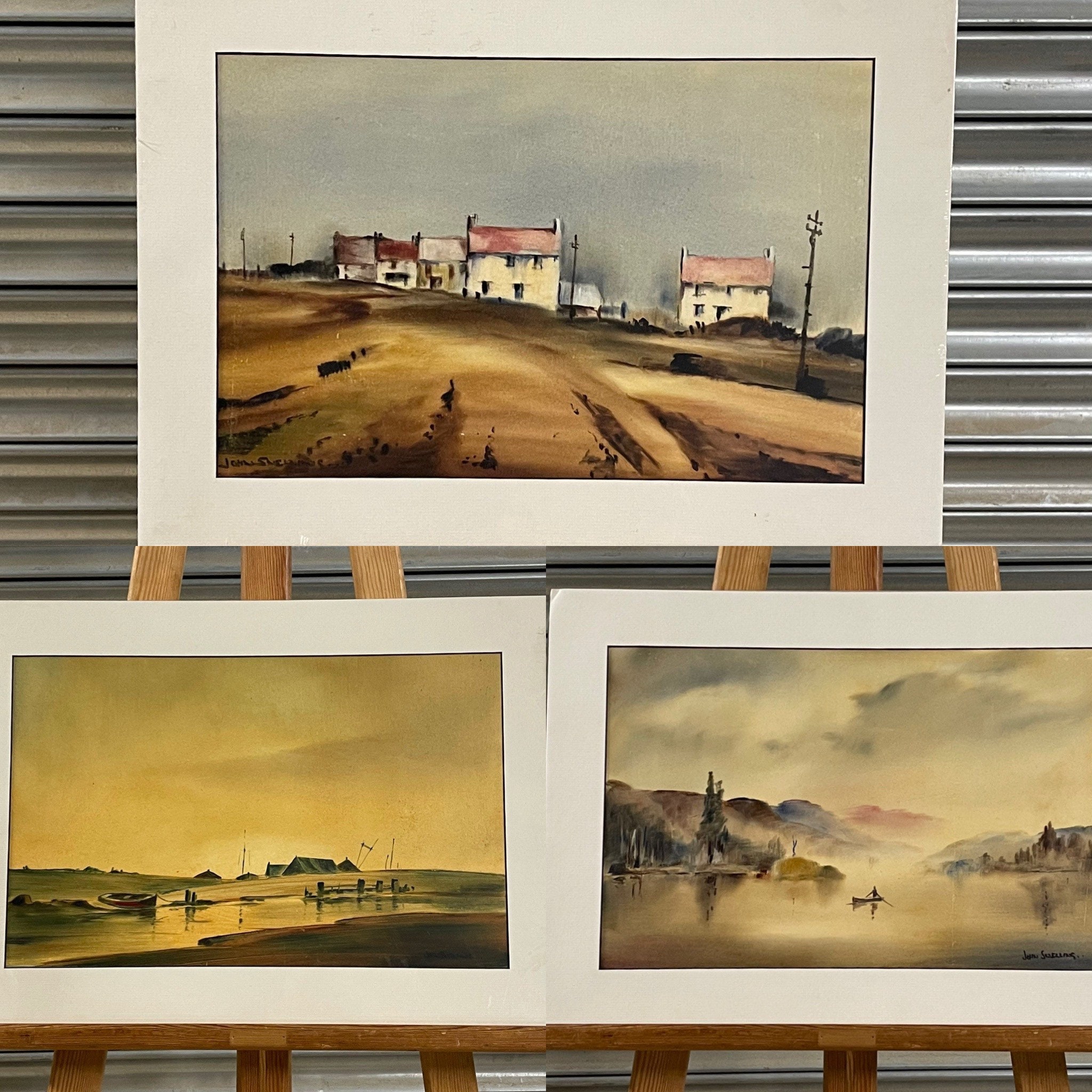 Three Wonderful Original Landscape / Seascape Watercolours By John ...