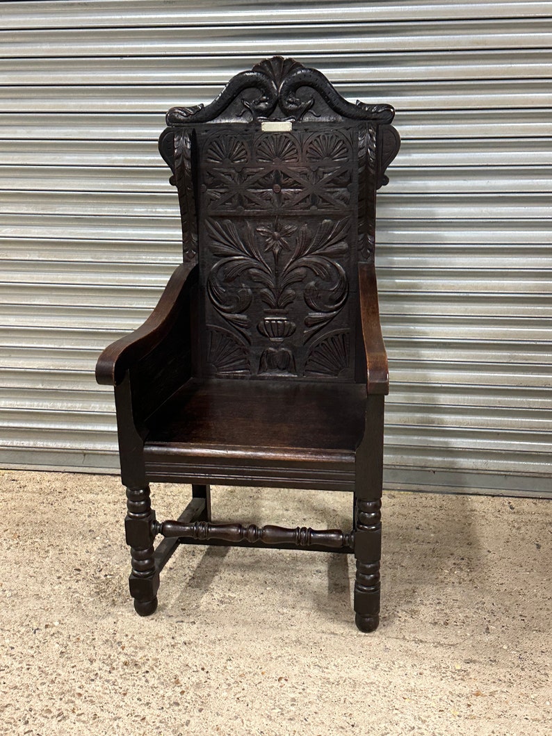 Stunning Rare Welsh Antique ‘bardic’ Wainscot Oak Armchair - Etsy UK